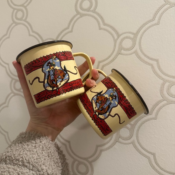 Kitchen | Rare Vintage Roundup Ranchware Cowboy Coffee Tins Cups Mugs ...